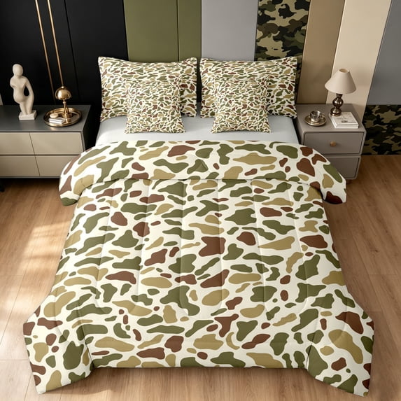 Manfei Rustic Polkadot Queen Bedding, Western Camo Bedding Comforter ...