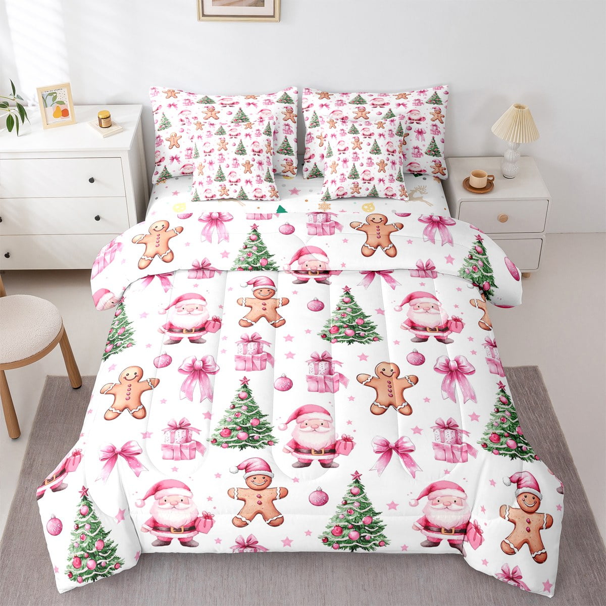 Manfei Santa Claus Gifts Bedding Comforter Set 7pcs,Merry Christmas ...