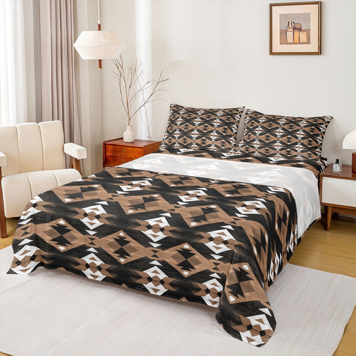 Manfei Southwestern Aztec 4pcs Bed Sheets for Female Men,Bohemian Theme ...