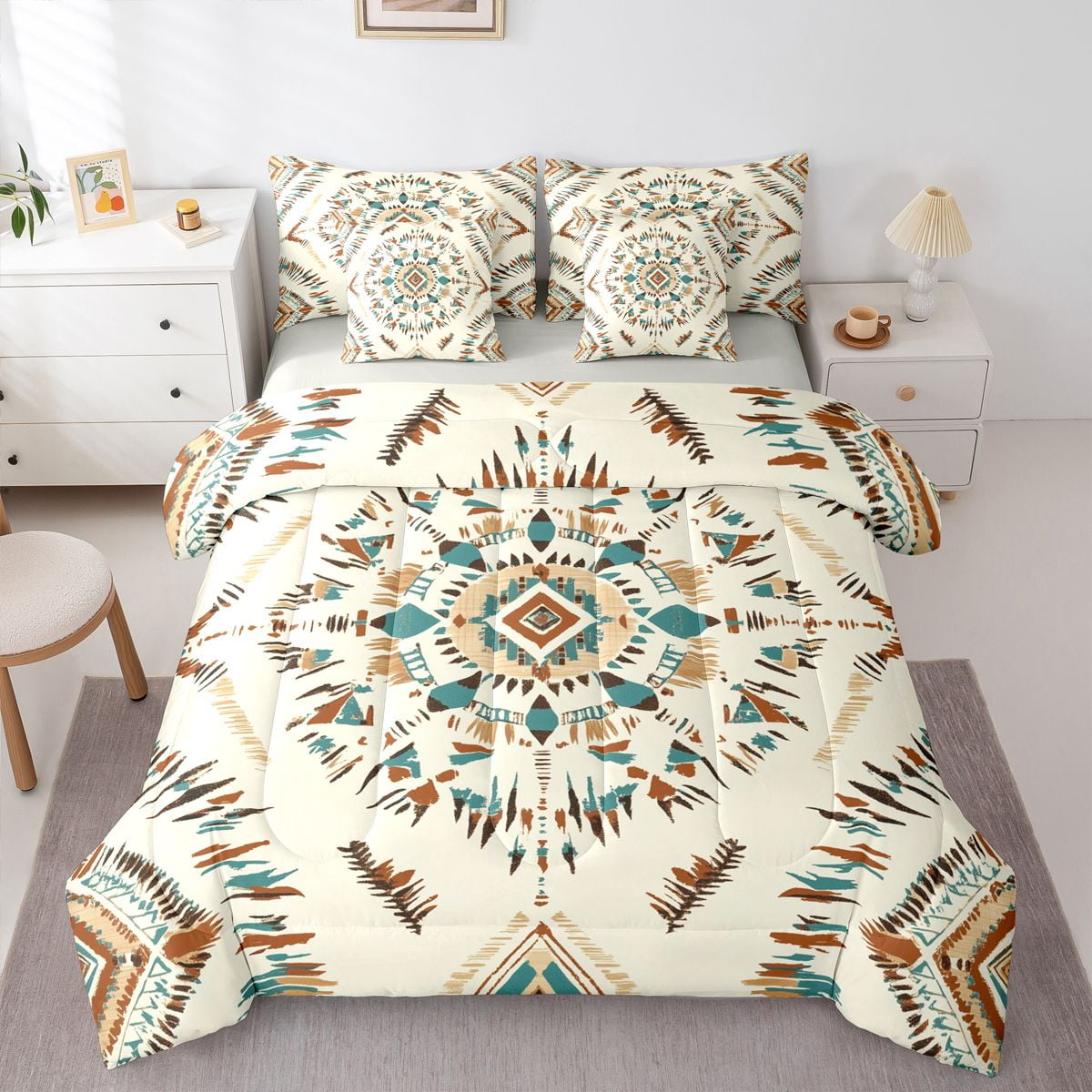 Manfei Southwestern Aztec 7pcs Bedding Comforter Set for Female Men ...