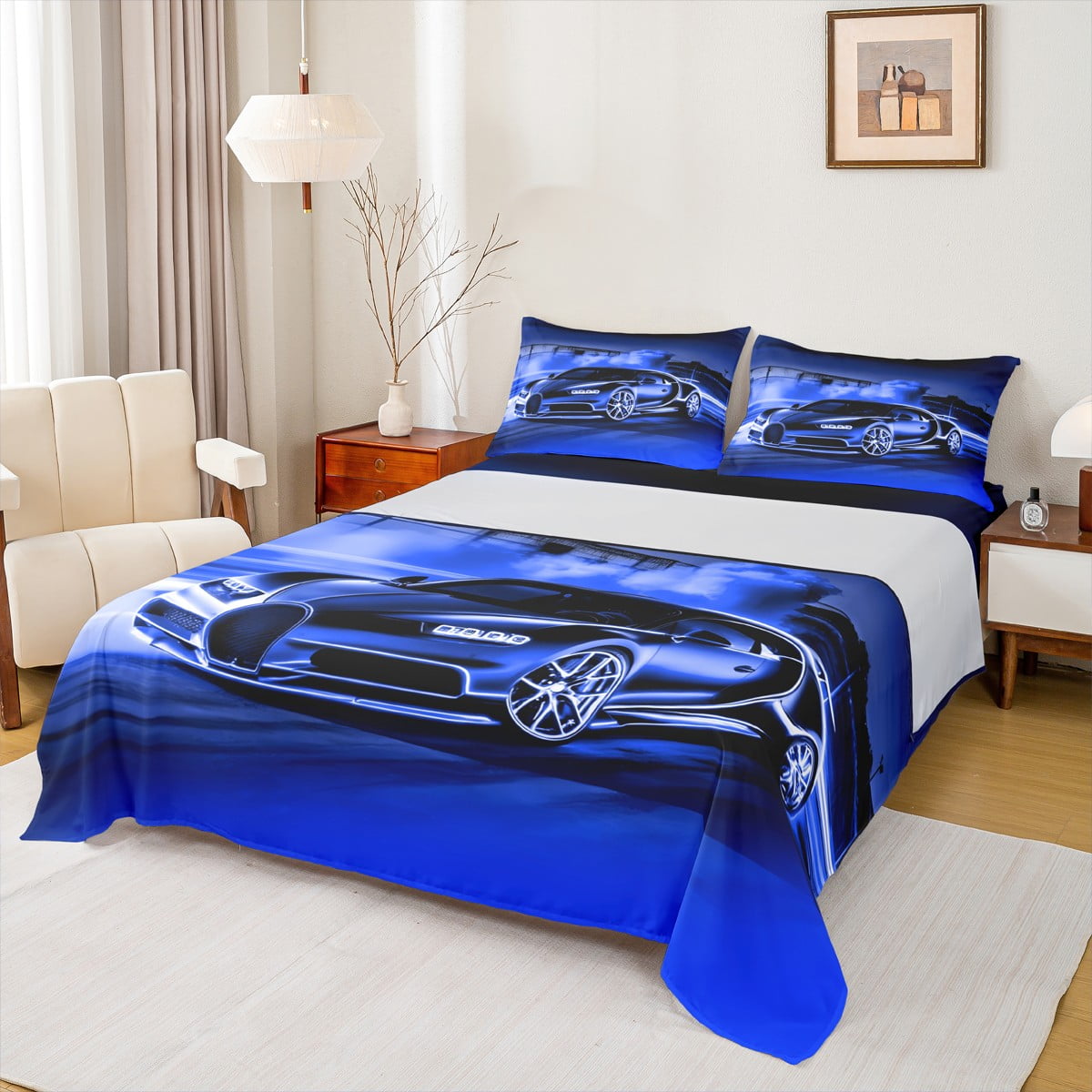 Manfei Speed Racing Car Full Size Sheets 4-Piece for Teen Boys Men ...