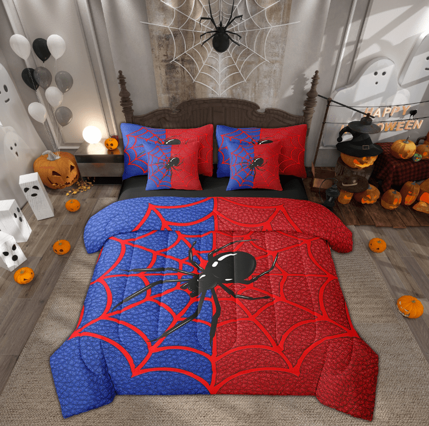 Manfei Spider Web Bed in a Bag King size, Cartoon Spider Bed Set ...