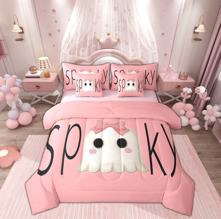 Manfei Spooky Ghost Child Bedding Comforter Set 7pcs, Cute Princess ...