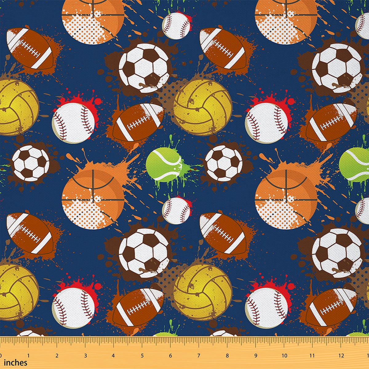 Manfei Sports Theme Sewing & Crafting Fabric (3 Yards) for Kids Boys ...