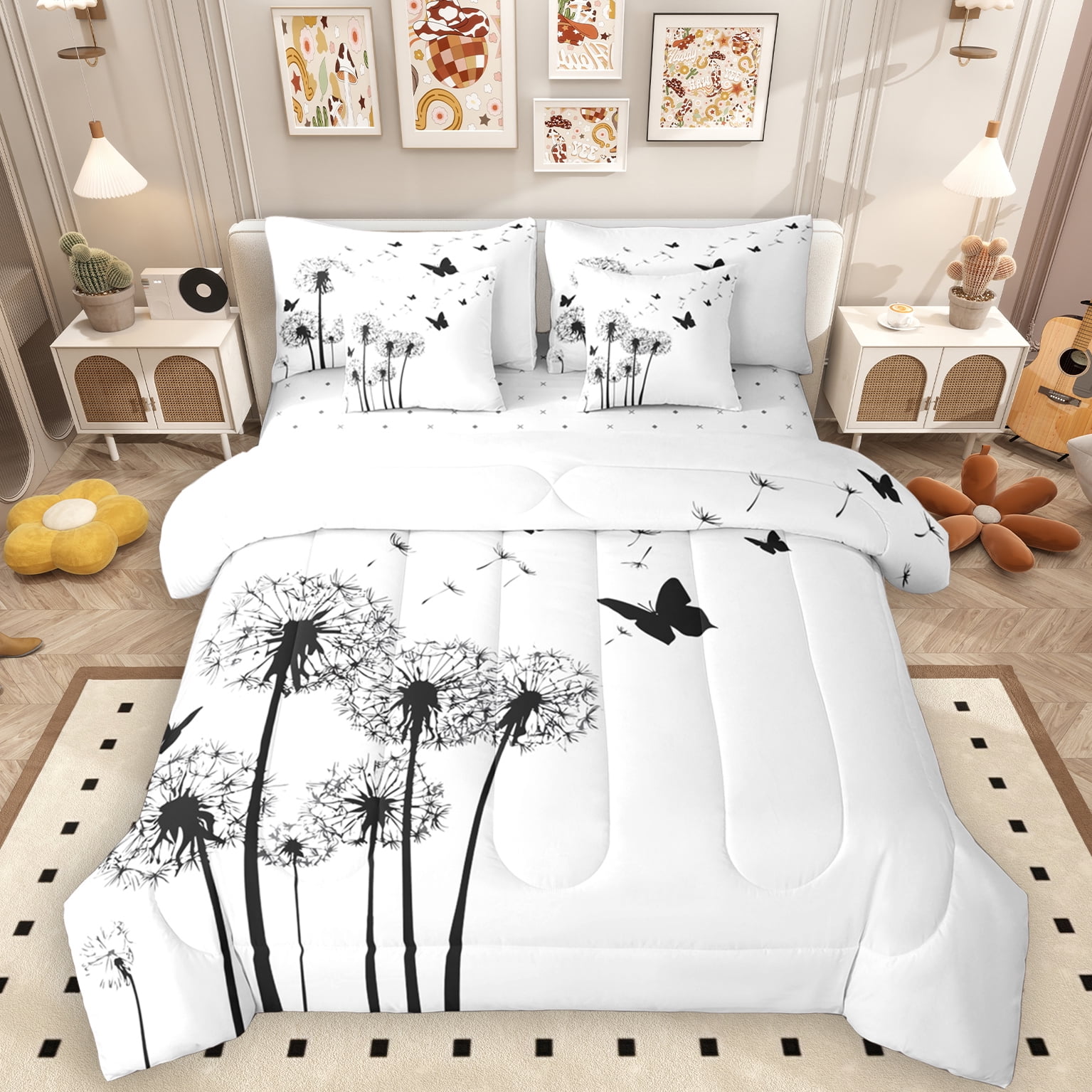 Manfei Spring Dandelion Kid 7-Piece Bedding Comforter Set, Cartoon ...