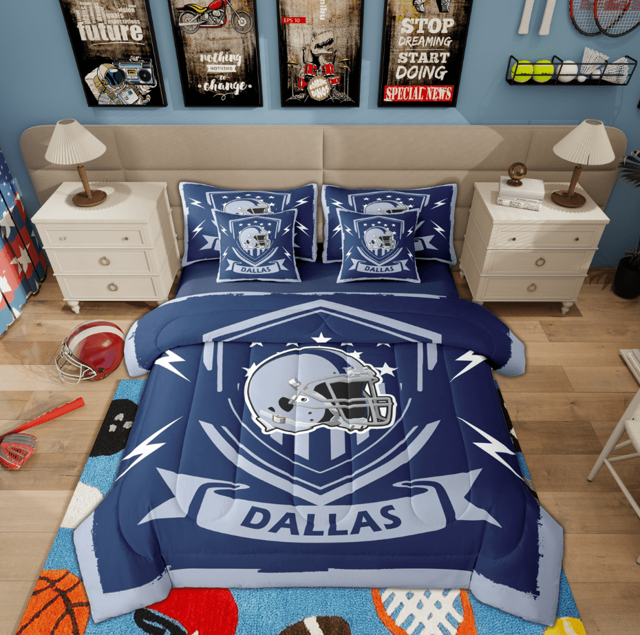 Manfei Teens Est Sleep Twin Bedding Sets 7-Piece, Modern Football ...