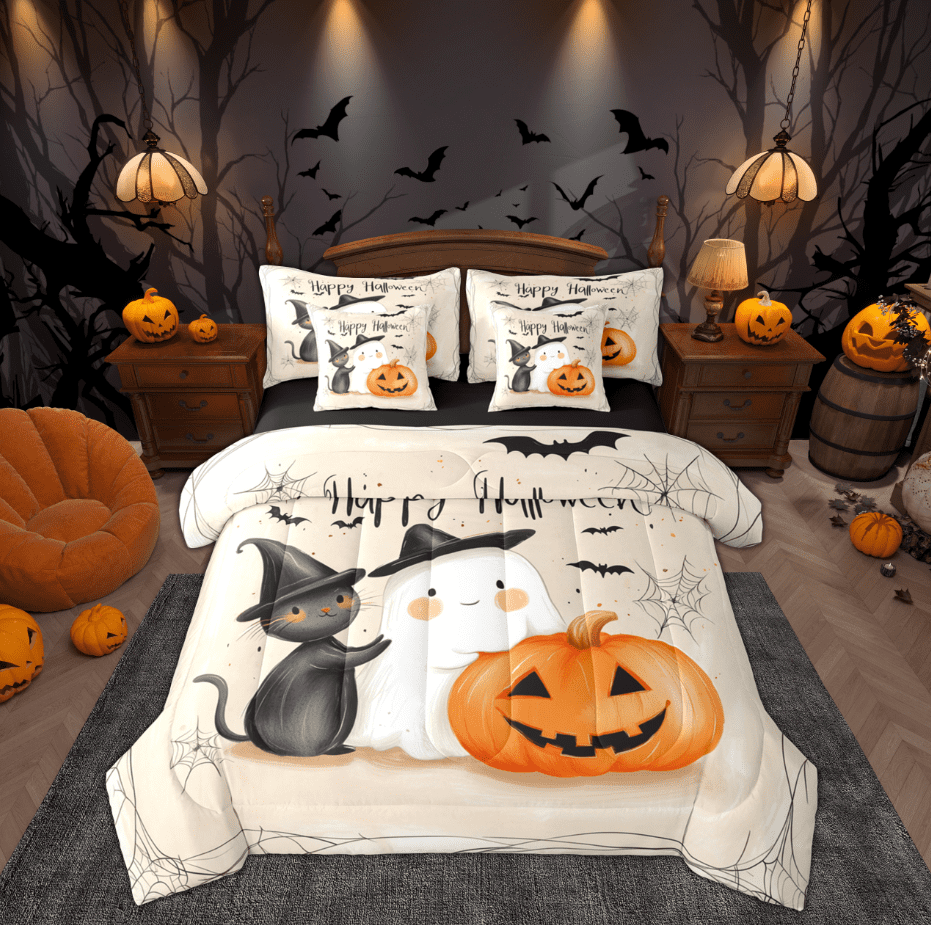 Manfei Teens Happy Halloween Bedding Comforter Set 7 Pieces, Magic ...