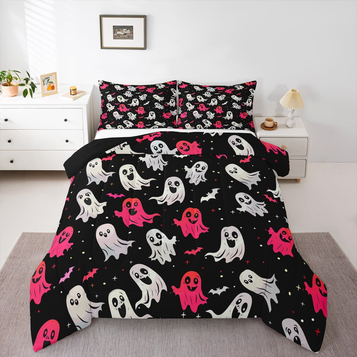 Manfei Teens Horror Ghost Bedding Comforter Set, Happy Halloween Twin ...