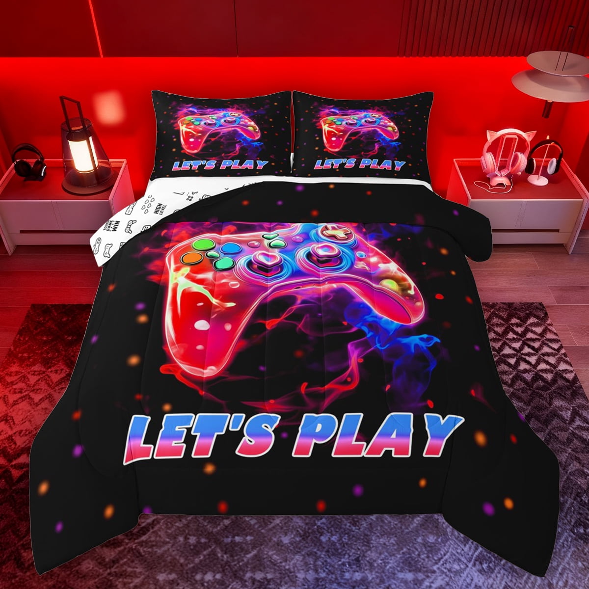 Manfei Teens Video Game Bedding Comforter Set,Console Game Lover Twin ...