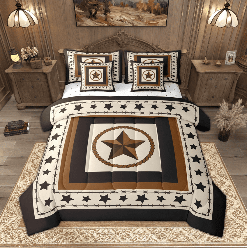 Manfei Texas Star Bedding Comforter Set 7 Pieces, Rustic Farmhouse ...