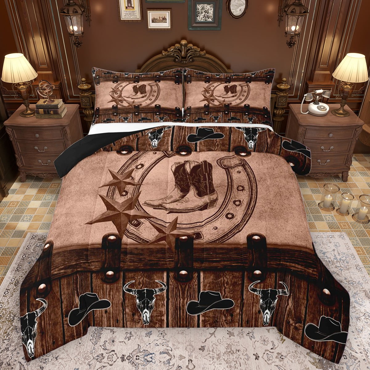 Manfei Texas Star Boots Bedding Comforter Set 2pcs for Kids Children ...