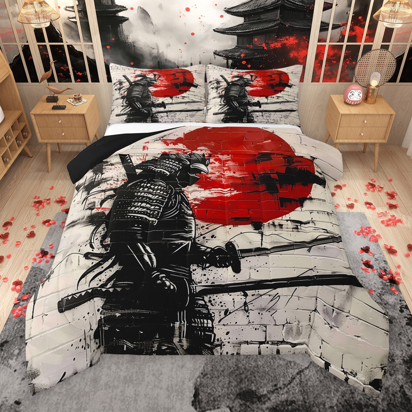 Manfei Tokyo Samurai Teens Bedding Comforter Set, Ancient Worrior Twin ...