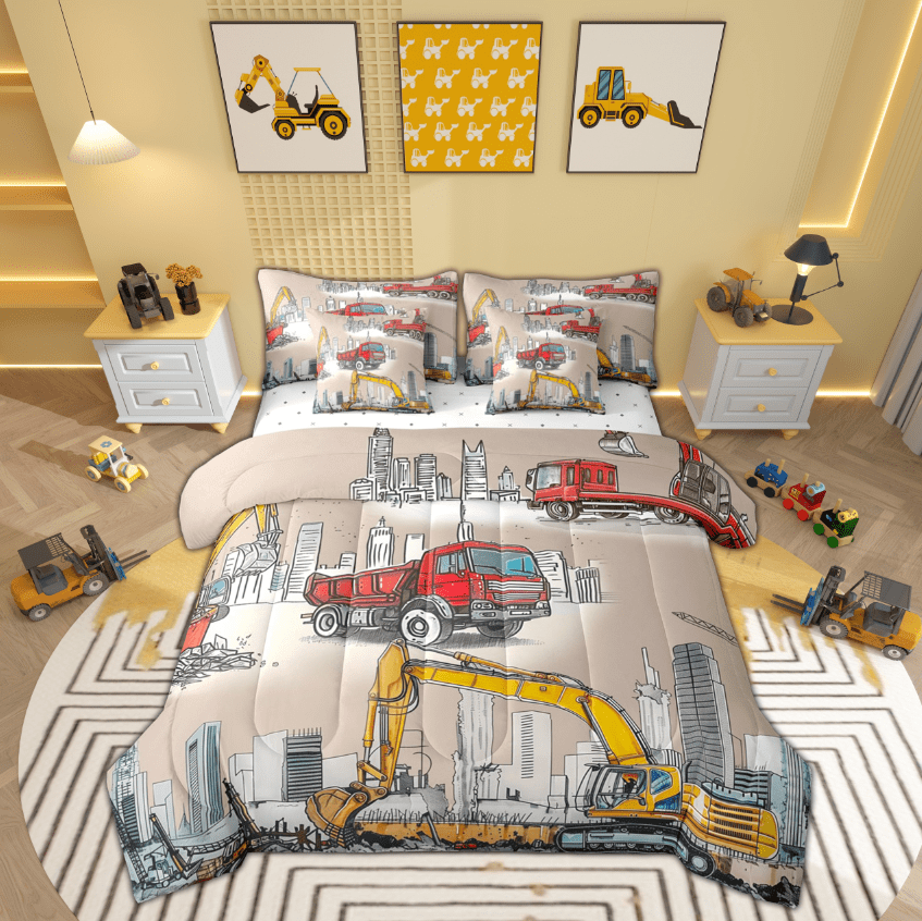Manfei Tractor Machinery Truck Bedding Comforter Set 7 Pieces ...