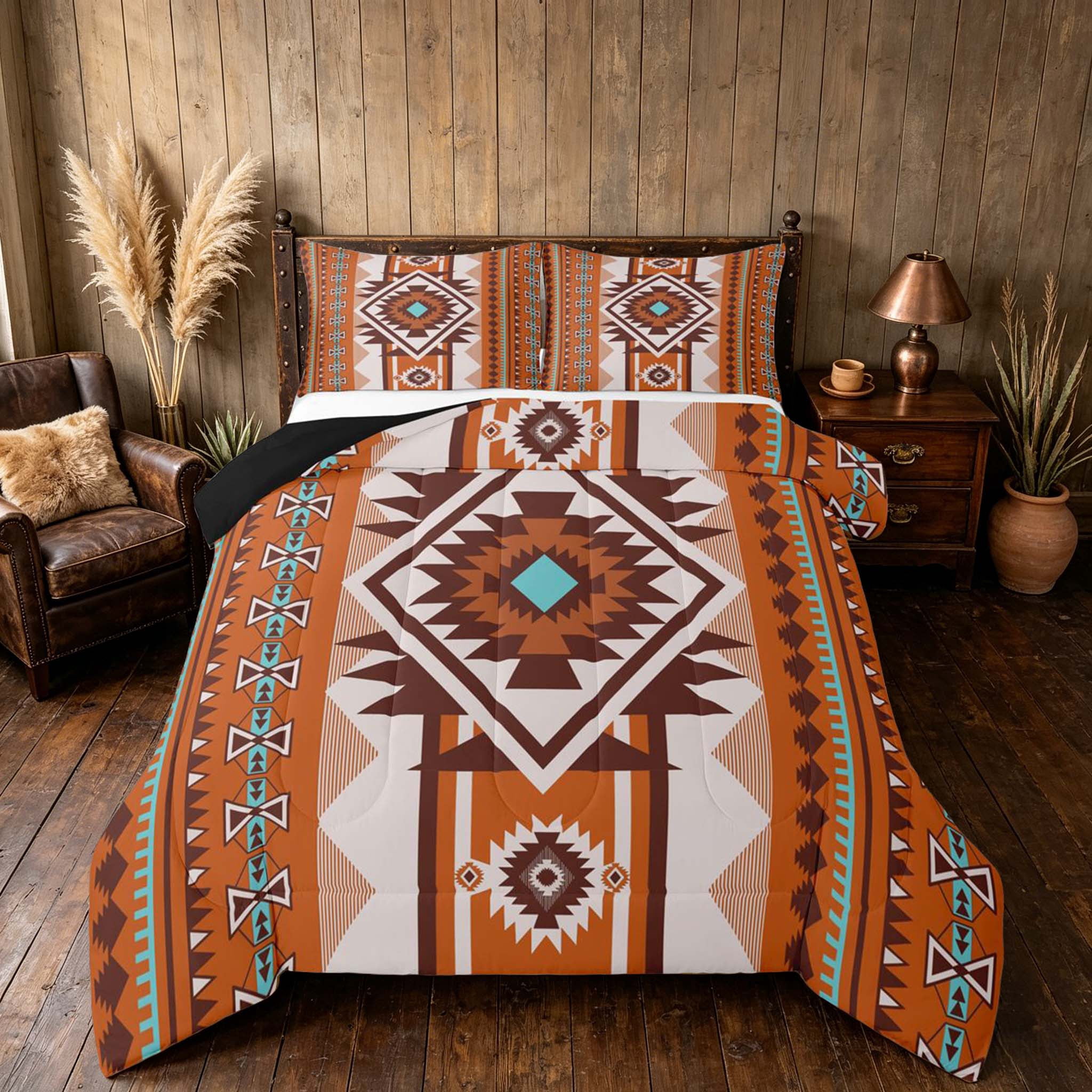 Manfei Tribal Geometric Aztec Queen Comforter Set, Southwest Bohemian ...