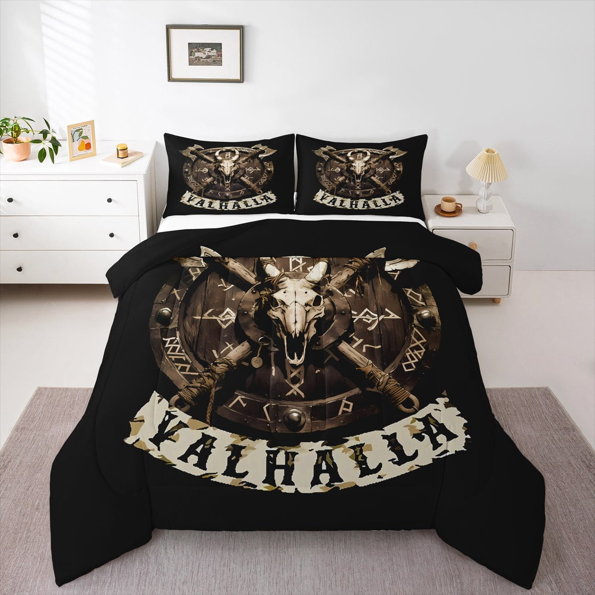 Manfei Tribal Skeleton Bedding Sets with Comforter, Rustic Farmhouse ...