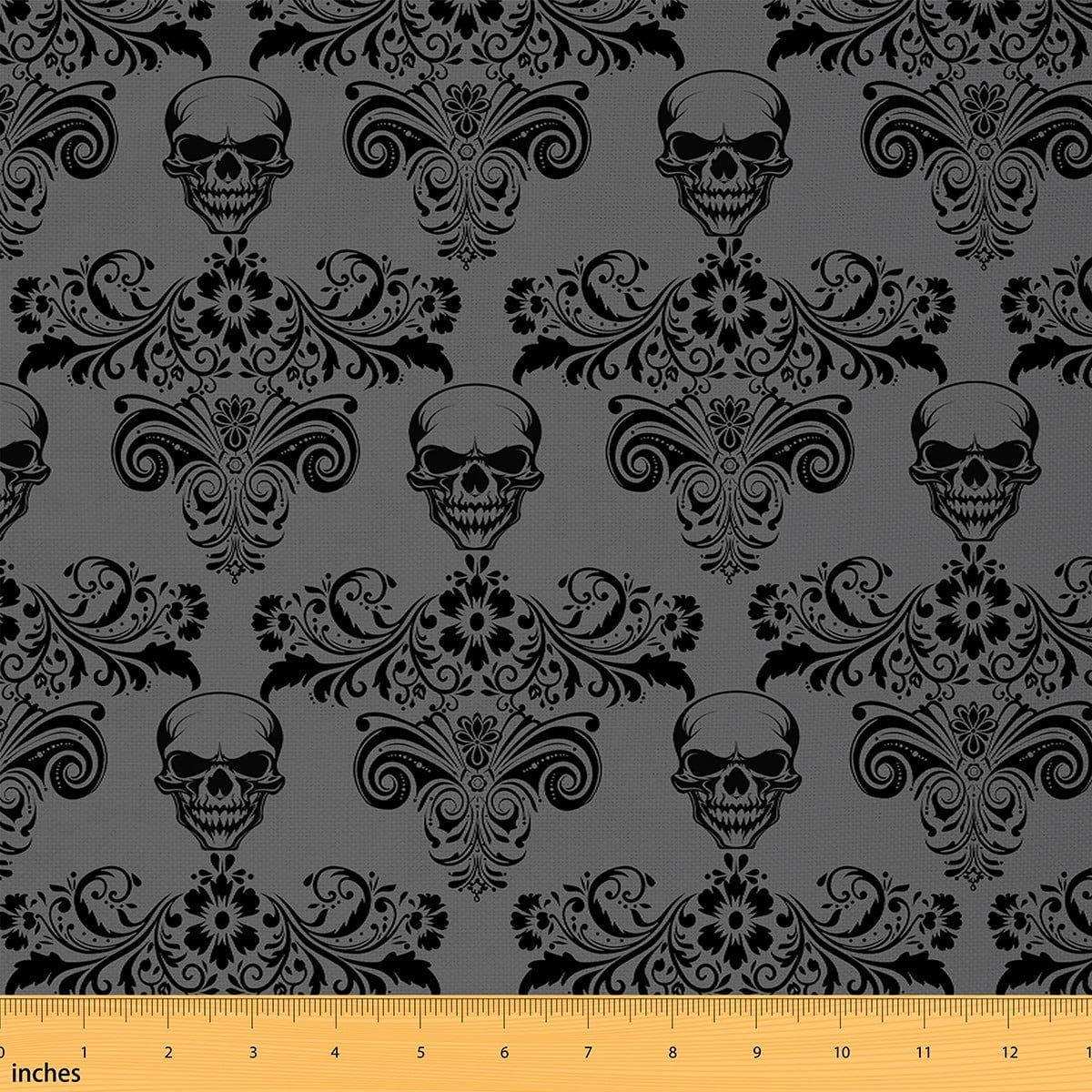 Manfei Victorian Damask Fabric by the Yard (3 Yards), Gothic Sugar ...
