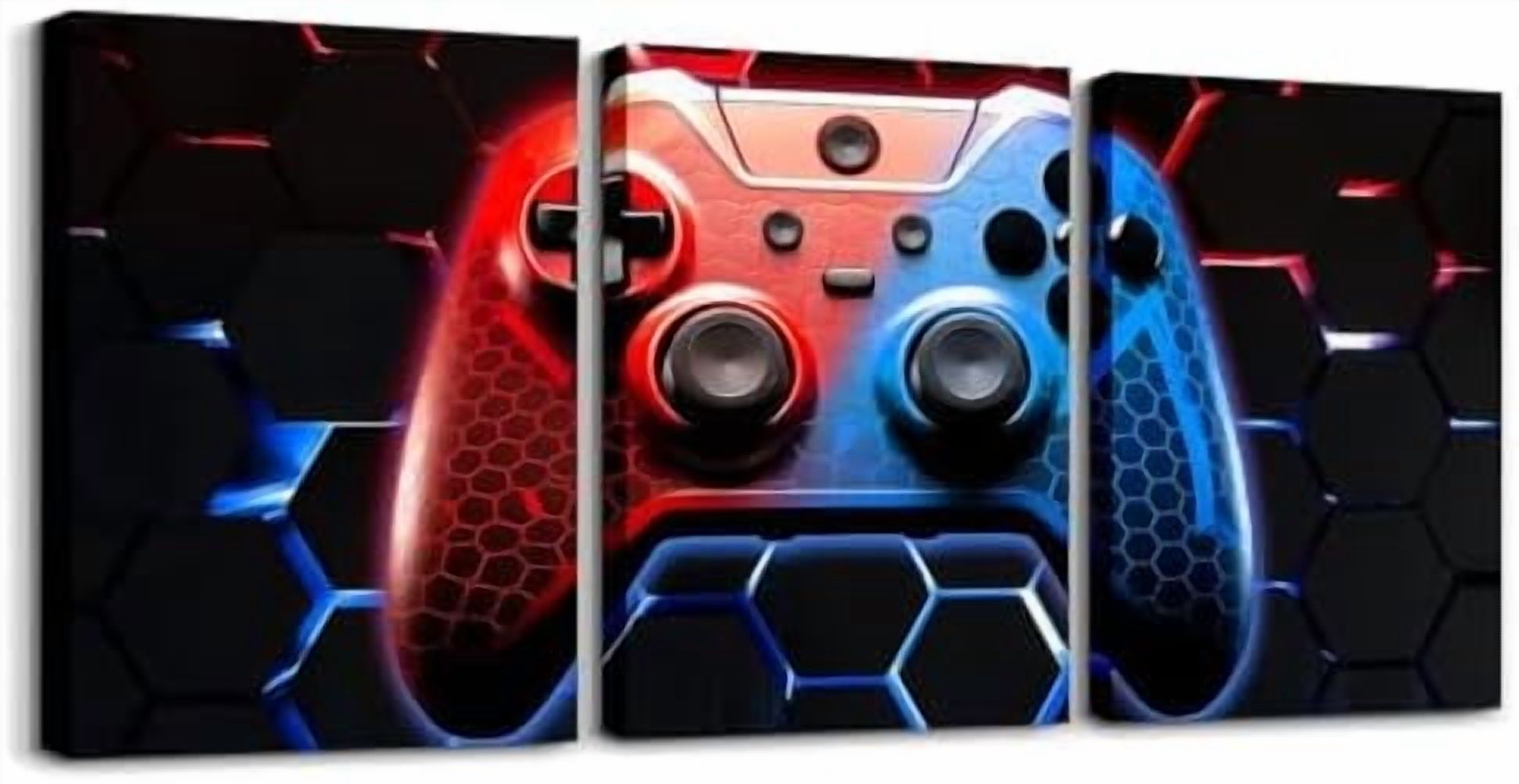 Manfei Video Games Wall Art Royal Blue Gamepad Console Wall Decor ...