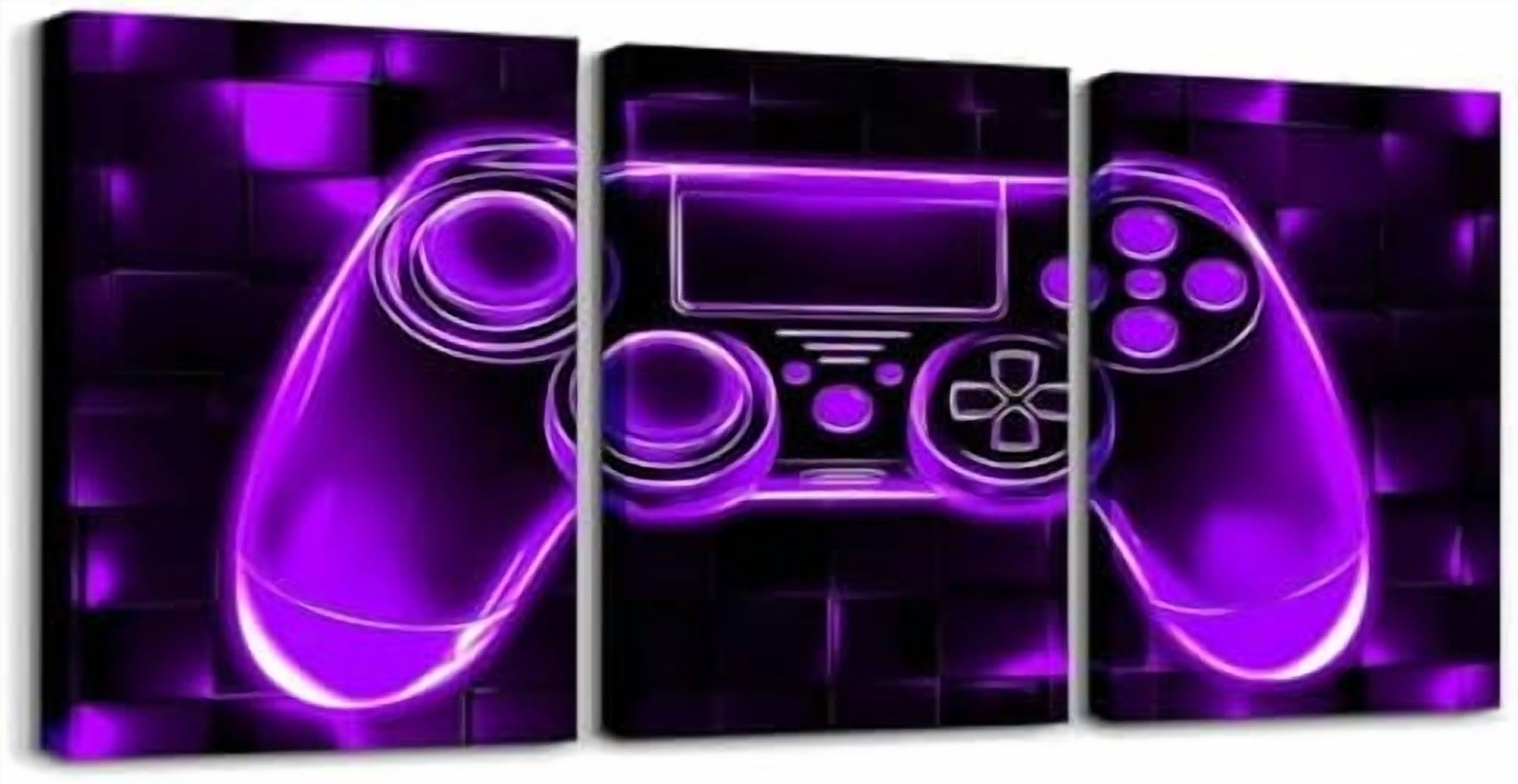 Manfei Video Games Wall Art Royal Blue Gamepad Console Wall Decor ...