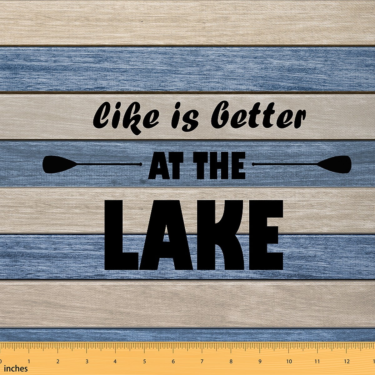 Manfei Vintage Lake House Fabric by the Yard (5 Yards), Blue Brown Barn ...