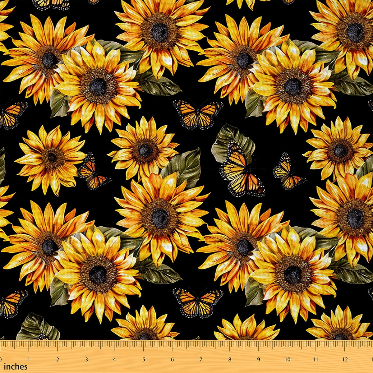 Manfei Vintage Sunflower Sewing & Crafting Fabric (10 Yards) for Female ...