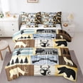 Manfei Vintage Wildlife 7 Pieces Full Size Bedding Sets,Retro Bear ...