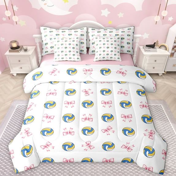 Manfei Volleyball Game 7-Piece Twin Bedding Sets,Kawaii Bowtie Bowknot ...