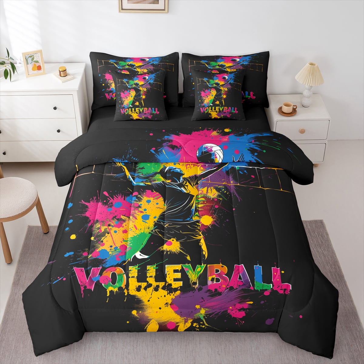 Manfei Volleyball Sport 7 Pieces Bedding Comforter Set,Ball Game ...