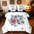 Manfei Watercolor Floral Full Size Bedding Sets, Patriotic Stars Full ...