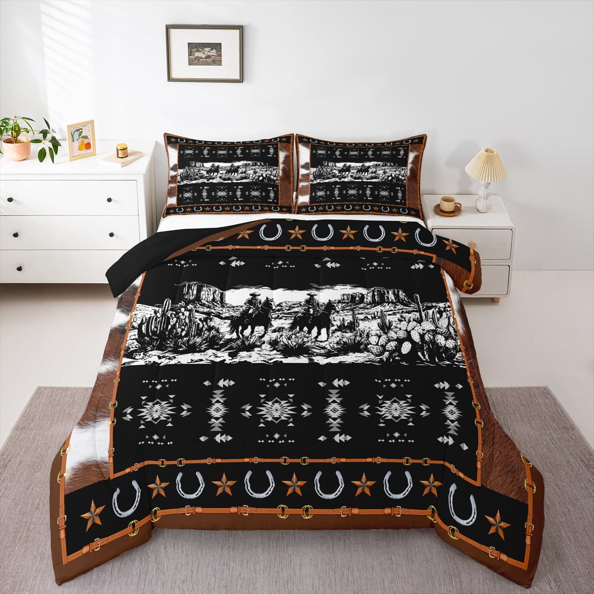 Manfei Western Cowboy 2pcs Bedding Comforter Set,Bohemian Aztec Twin ...