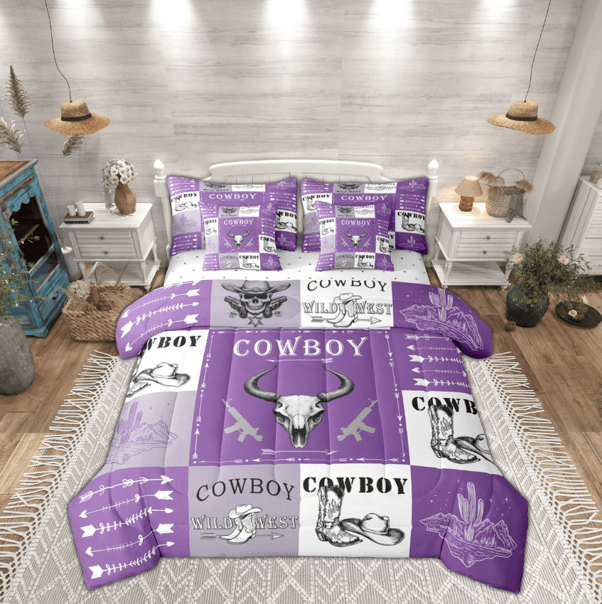 Manfei Western Cowboy Cowgirl Bedding Comforter Set 7pcs, Tribal Sheep ...