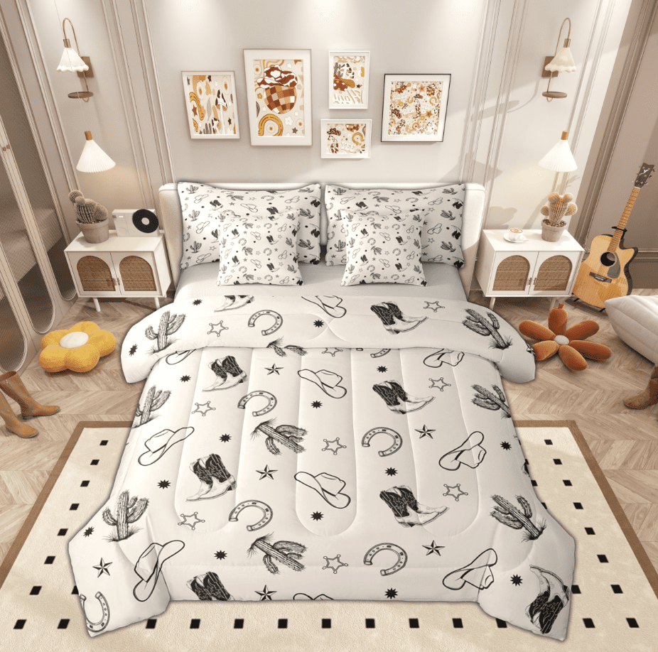 Manfei Western Horse Shoes Bedding Comforter Set 7-Piece for Kids ...