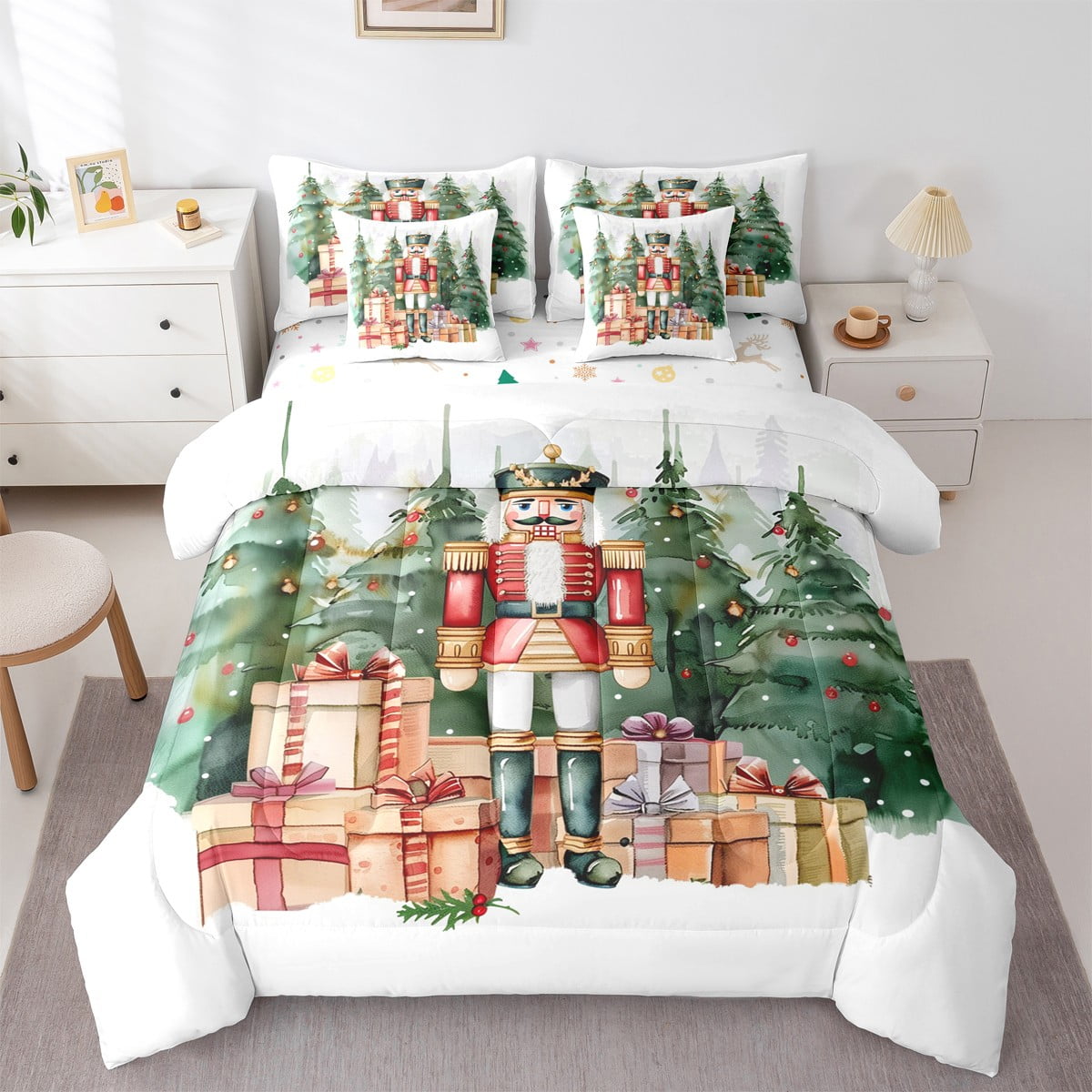 Manfei Western Nutcracker Soldier 7pcs Bedding Comforter Set，Merry ...