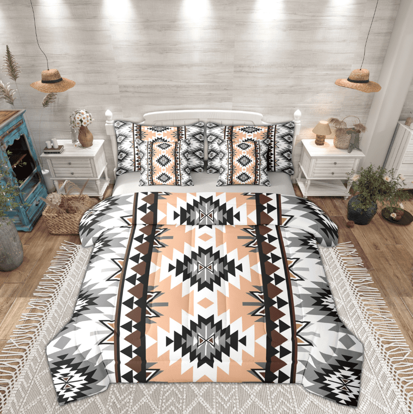 Manfei Western Retro Aztec Bedding Comforter Set 7pcs, Bohemian Hippie ...