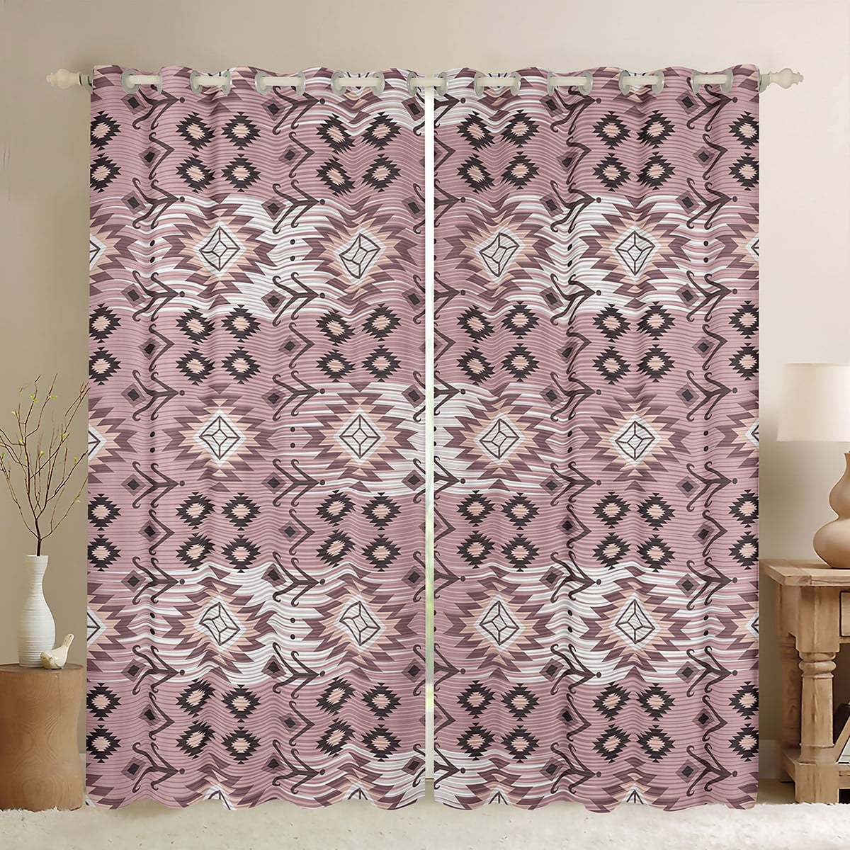 Manfei Western Retro Aztec Curtains Pack of 2 (42x84 Each), Bohemian ...