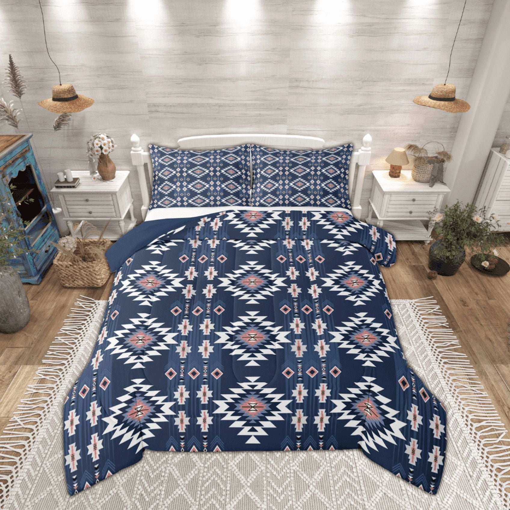 Manfei Western Retro Aztec Queen Comforter Set, Bohemian Hippie ...
