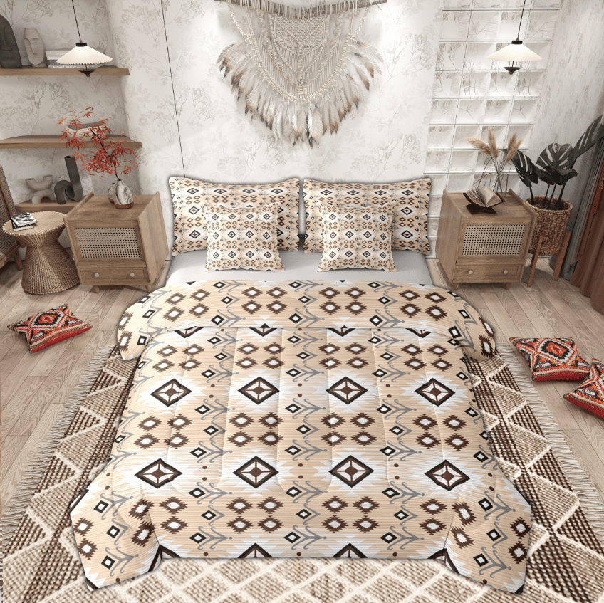 Manfei Western Retro Aztec Twin Bedding Sets 7-Piece, Bohemian Hippie ...