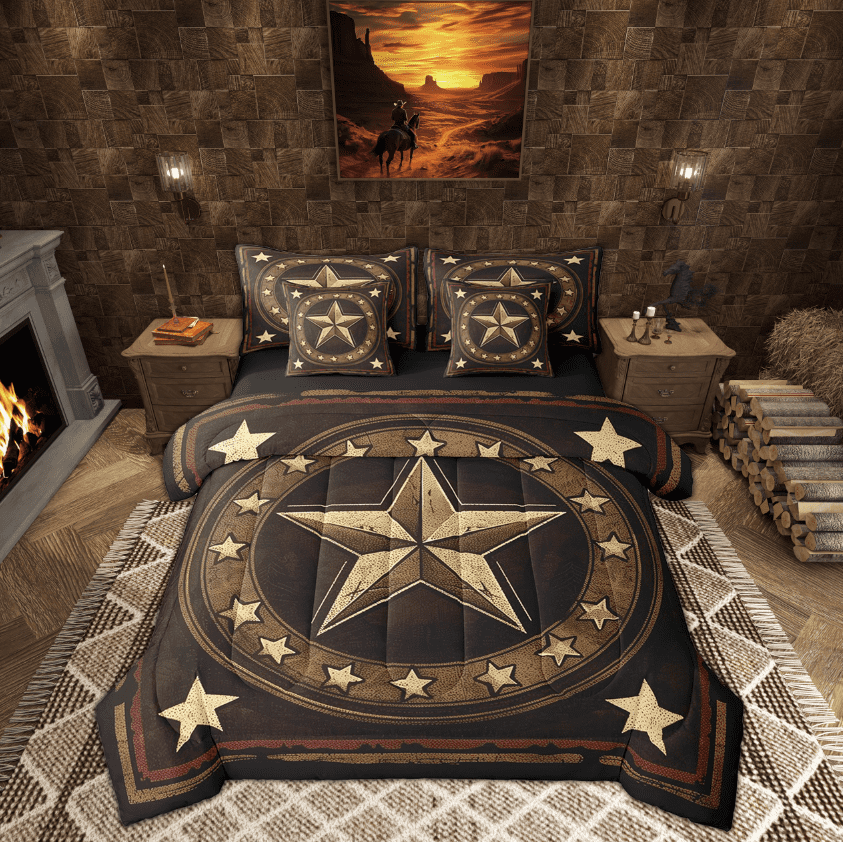 Manfei Western Texas Stars Bedding Full Size, Cowboy Cowgirl Bed Set ...