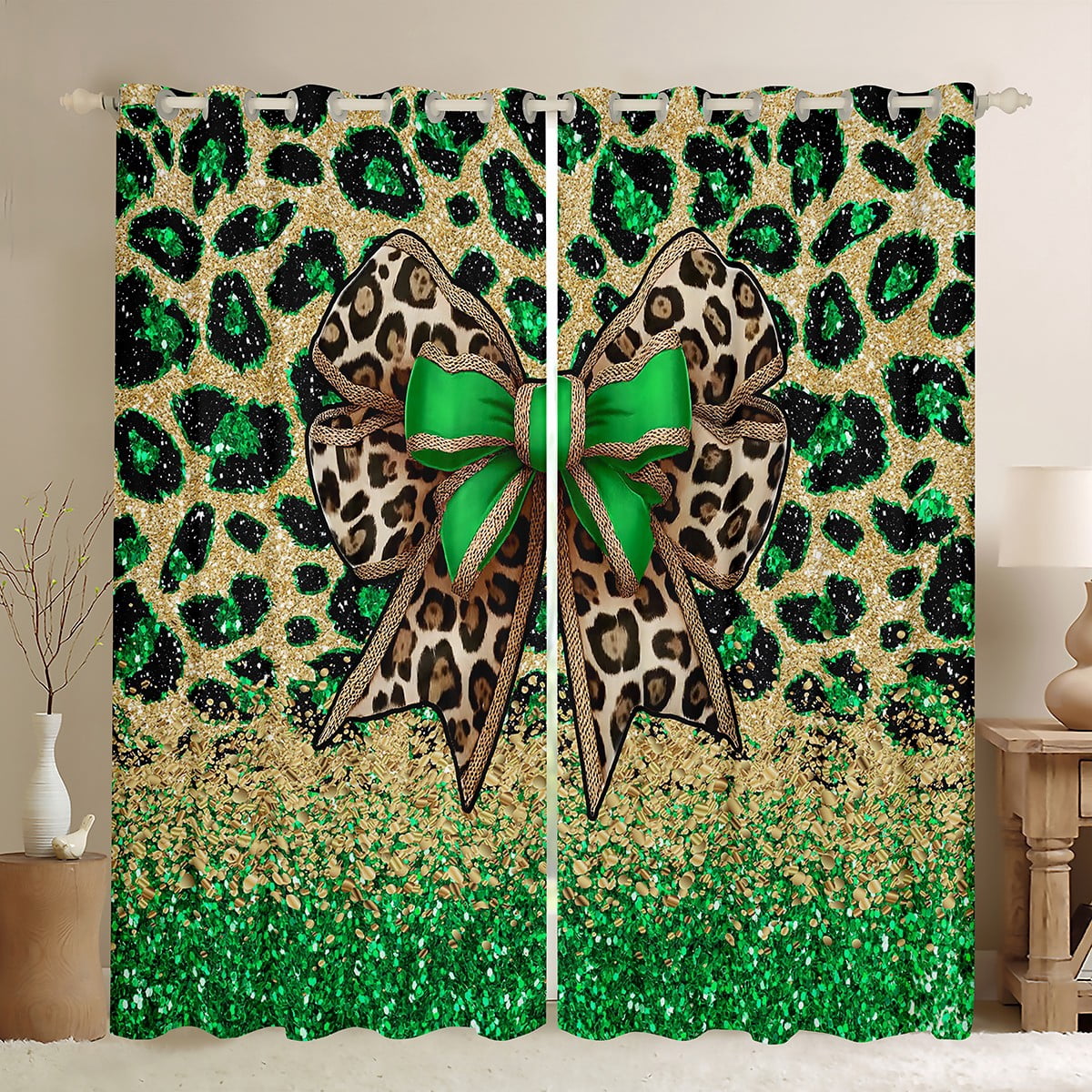 Manfei Wildlife Cheetah Hide Blackout Curtains Set of 2 (52x84 Each ...