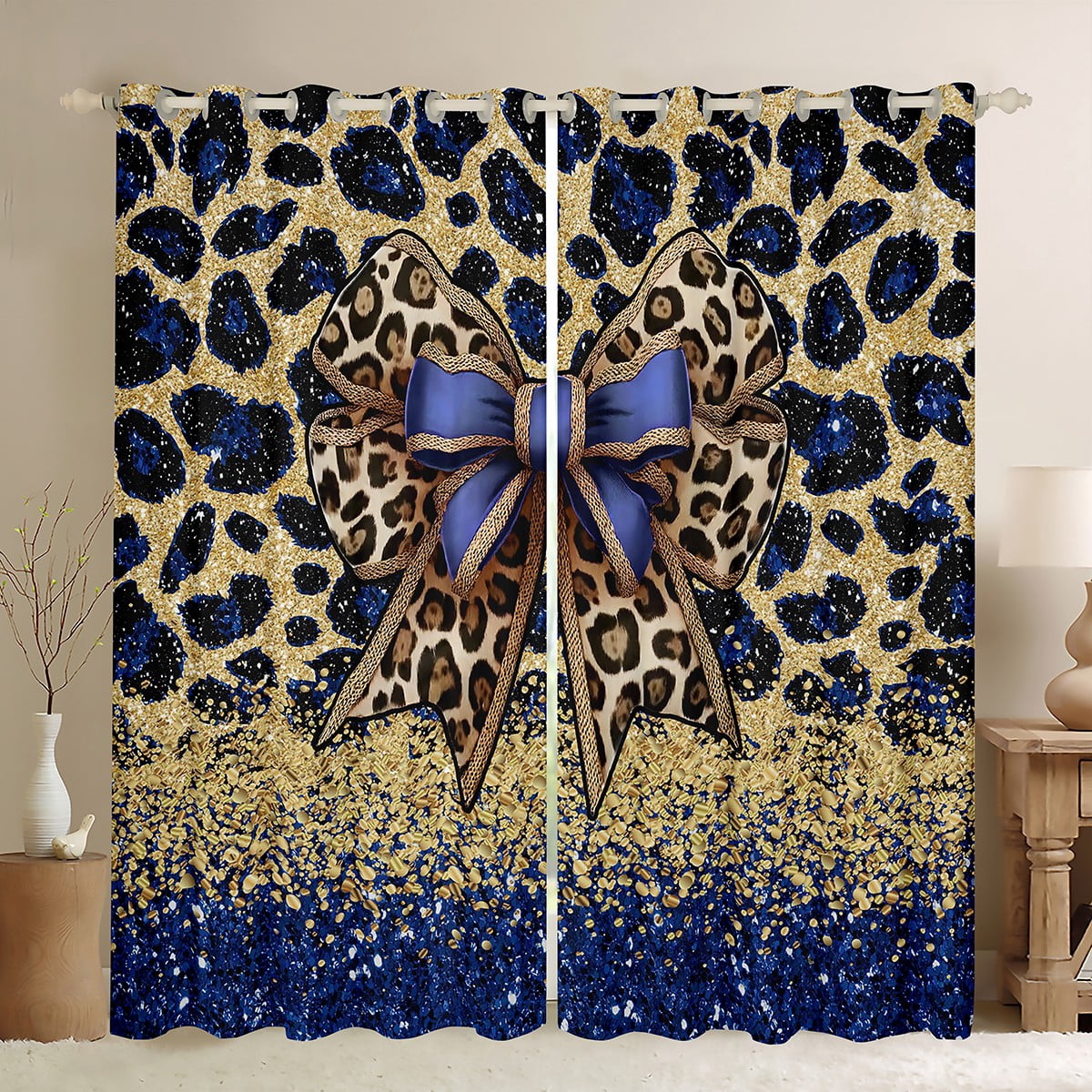 Manfei Wildlife Cheetah Hide Curtains Pack of 2 (42x84 Each),Safari ...