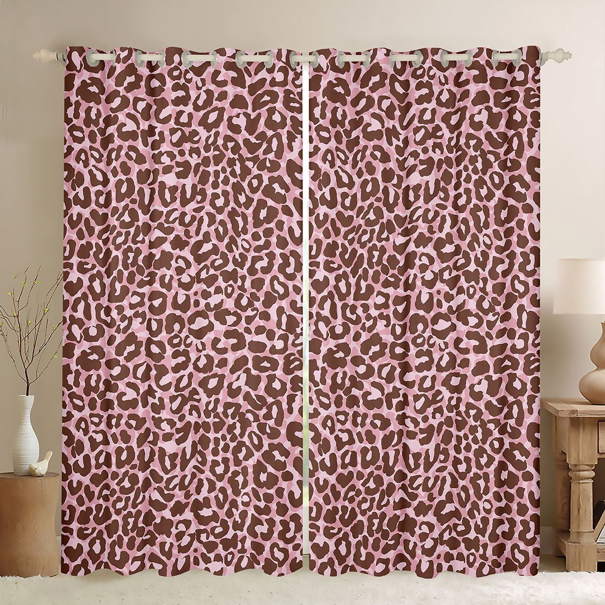 Manfei Wildlife Cheetah Hide Curtains Pack of 2 (42x84 Each),Safari ...