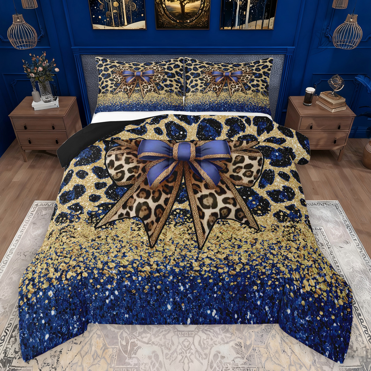 Manfei Wildlife Cheetah Hide Queen Comforter Set,Safari Animal Leopard ...