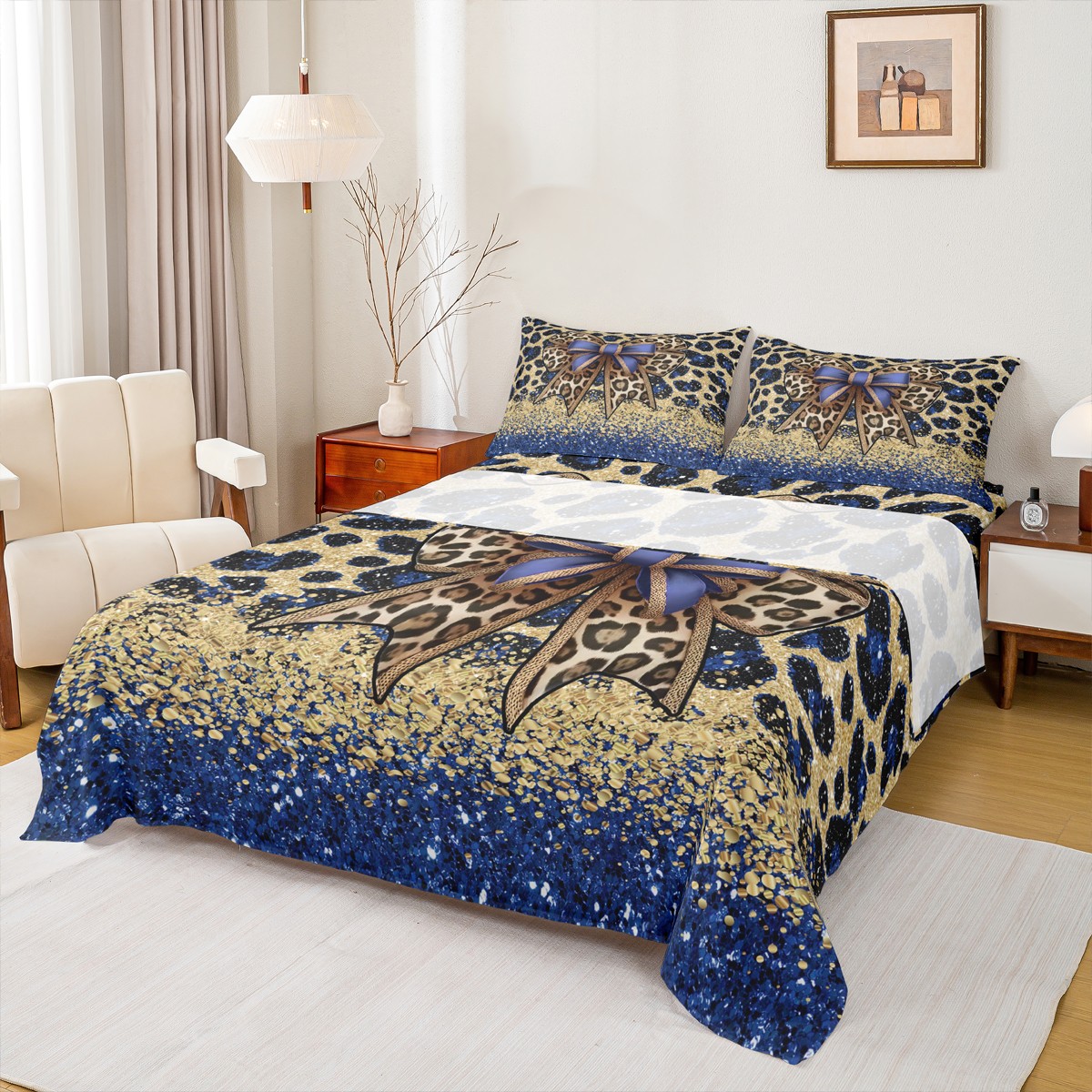 Manfei Wildlife Cheetah Hide Twin Sheet Sets,Safari Animal Leopard Twin ...