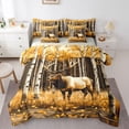 Manfei Woodland Elk Grid 7 Pieces Full Size Bedding Sets,Jungle Animal ...