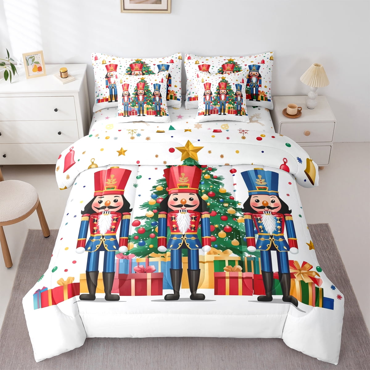 Manfei Xmas Nutcracker Soldier 7pcs Bedding Comforter Set,Rainbow ...