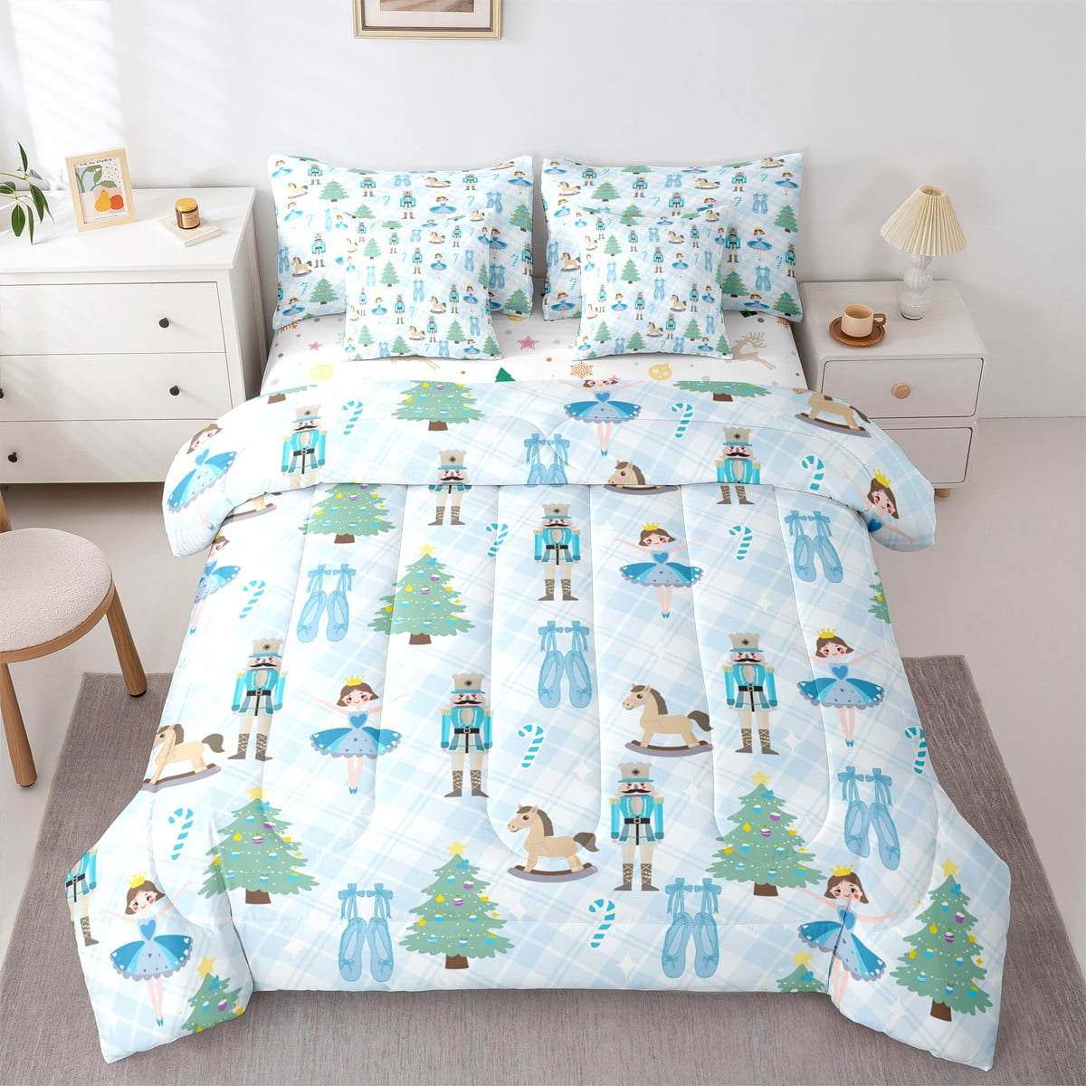 Manfei Xmas Nutcracker Soldier 7pcs Bedding Comforter Set,Xute Ballet ...