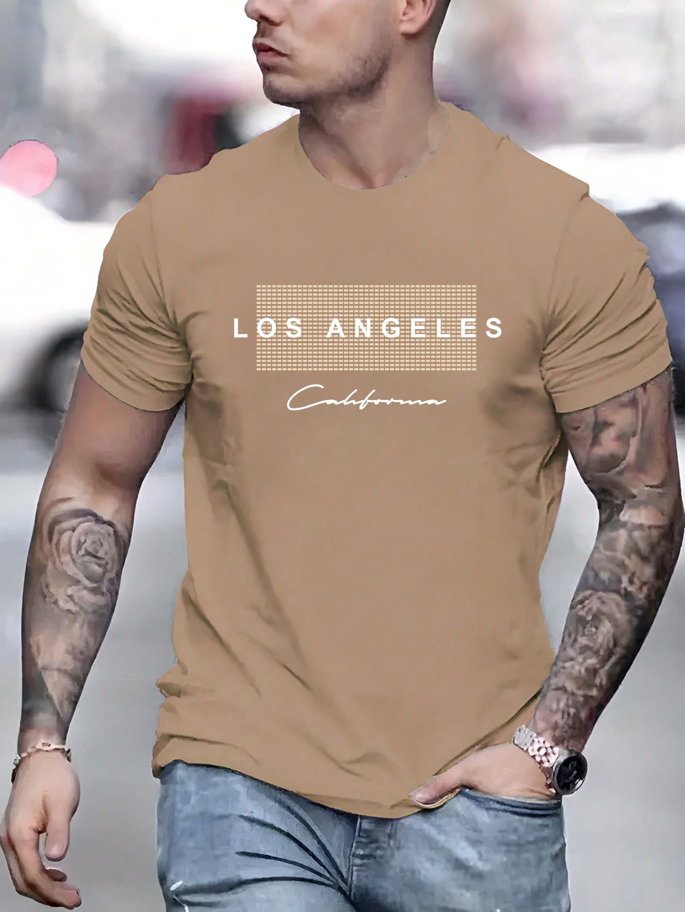 Manfinity Dauomo Men's Short Sleeve T-Shirt With Letter Print - Walmart.com