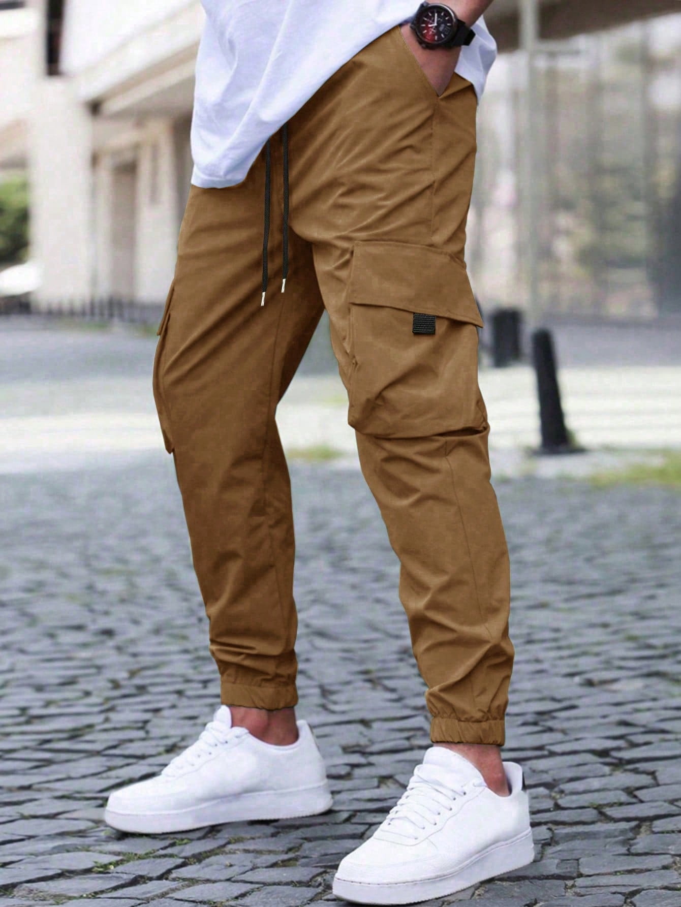 Manfinity Homme Loose Fit Men's Cargo Pants With Flap Pockets And ...
