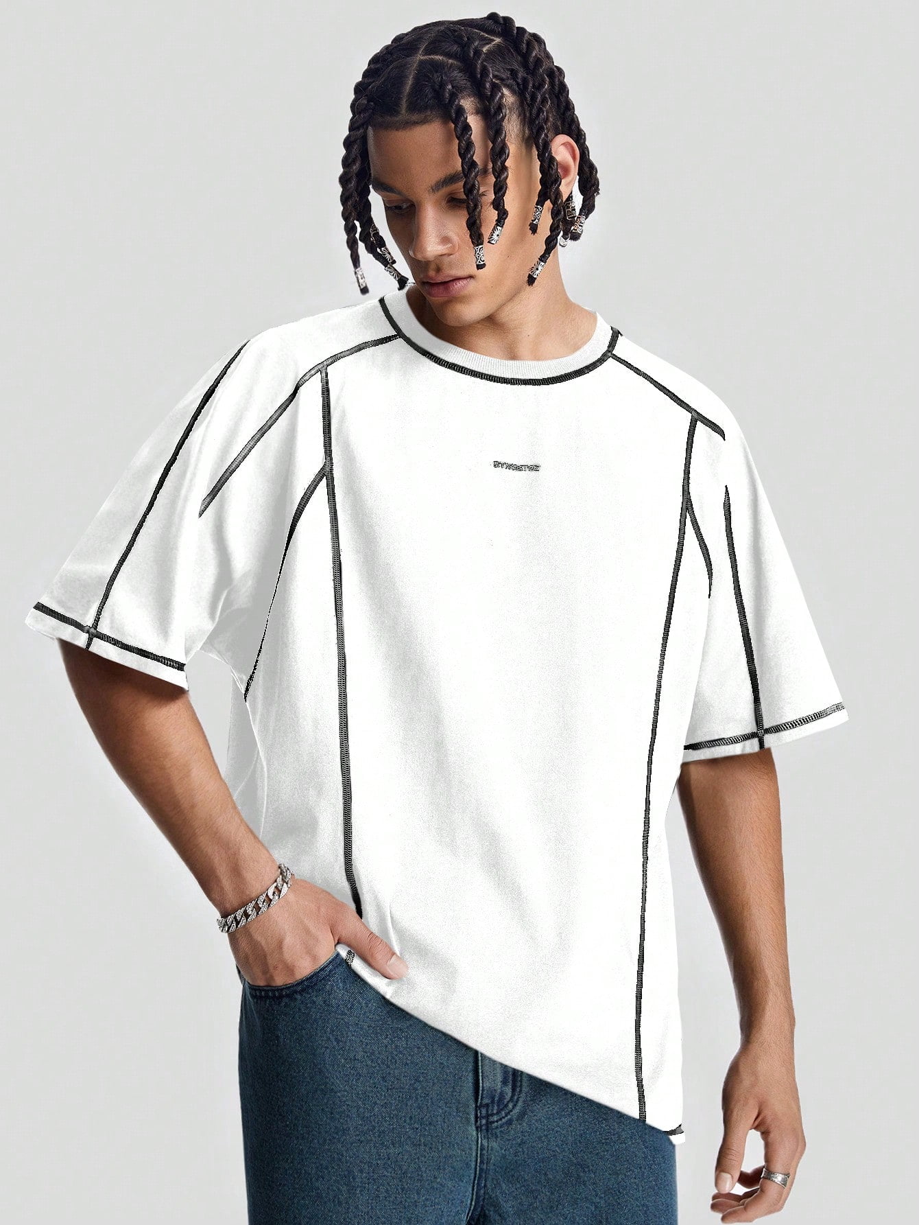 Manfinity StreetEZ Men's Embroidered Logo Round Neck Short Sleeve Knit ...