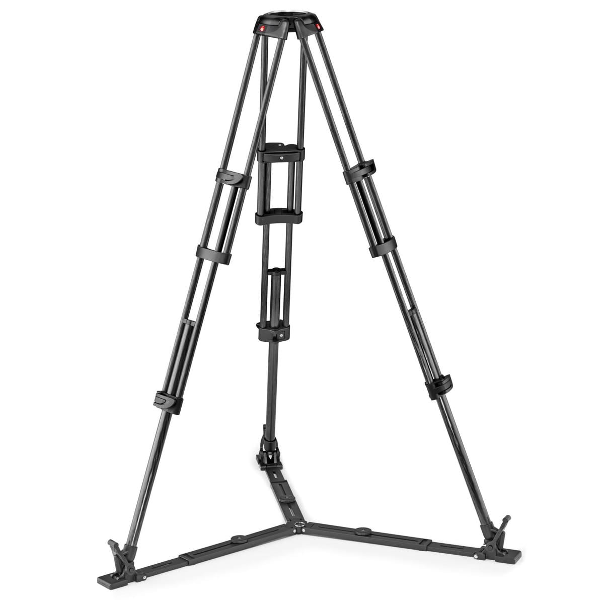Manfrotto 3-Section Carbon Fiber Twin Leg Video Tripod with 100/75mm ...