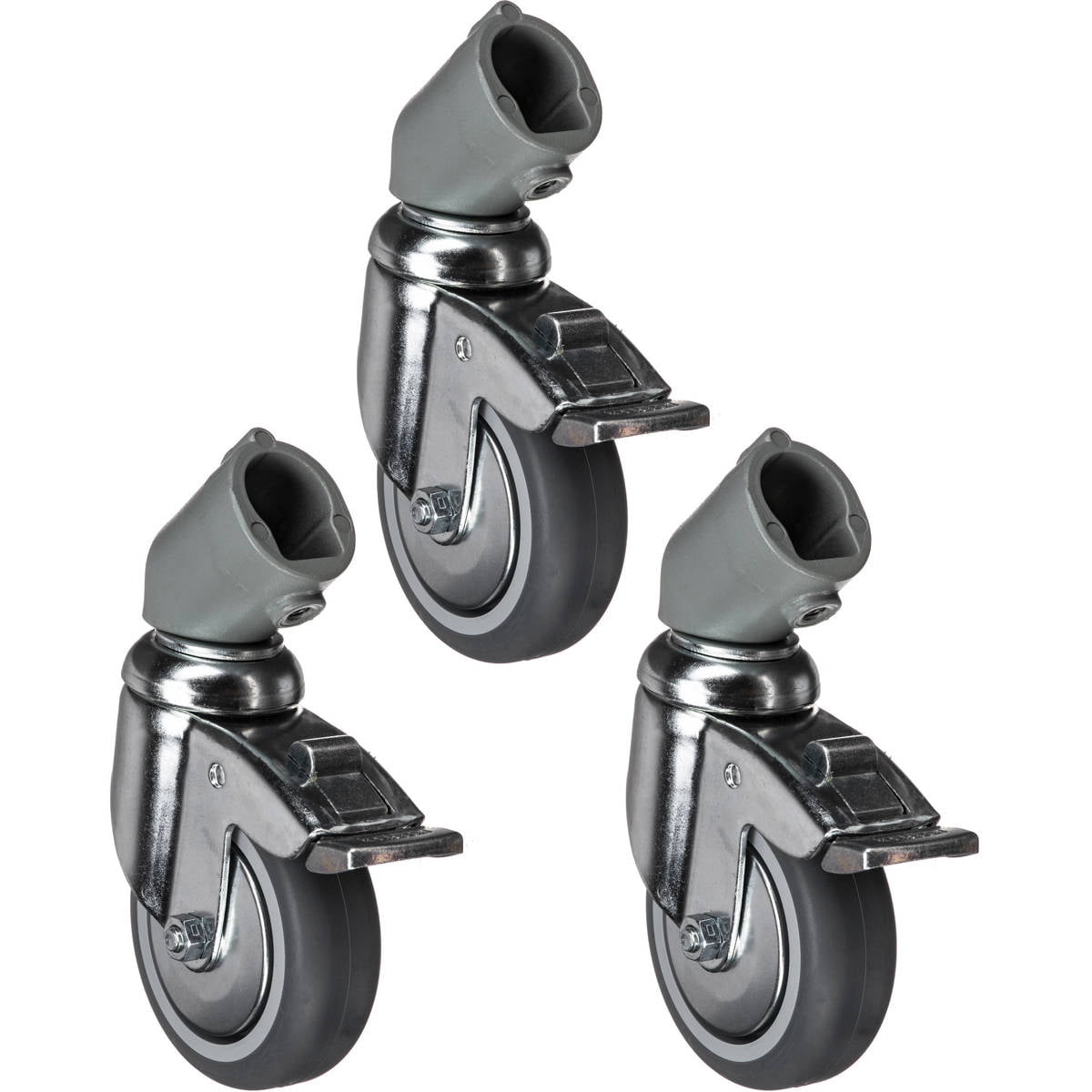 Manfrotto Caster Set with Brakes (75mm / 2.9"). Fits all 22mm leg ...